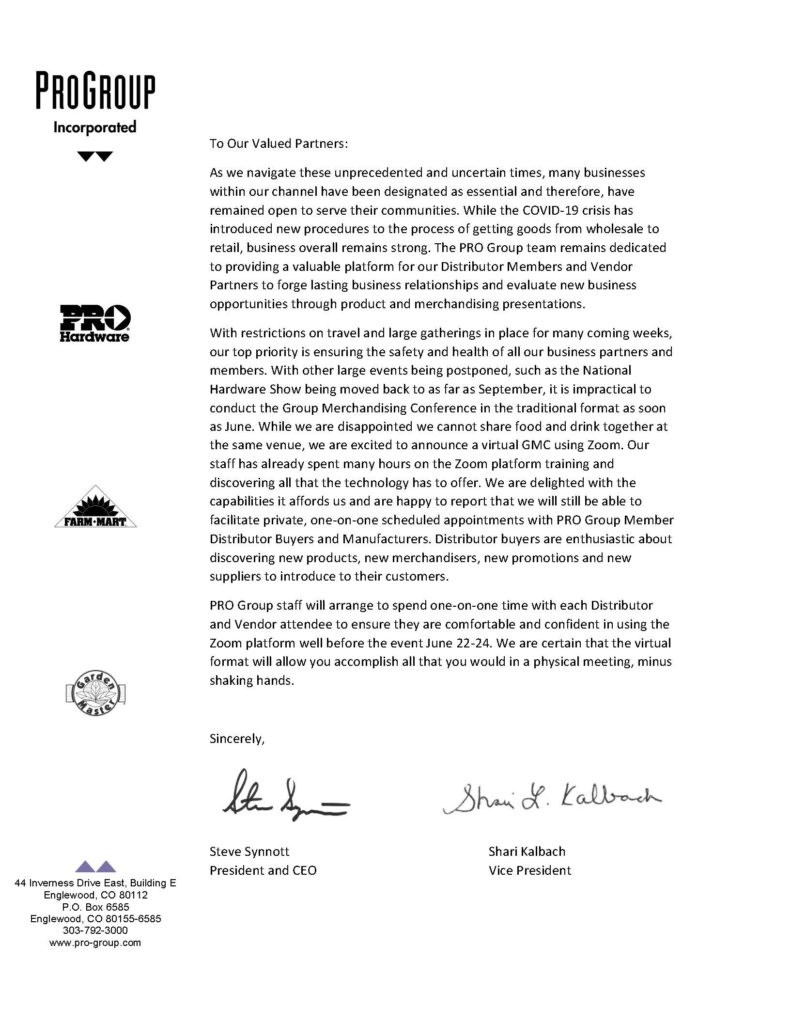 Virtual GMC Letter on Letterhead - PRO Group